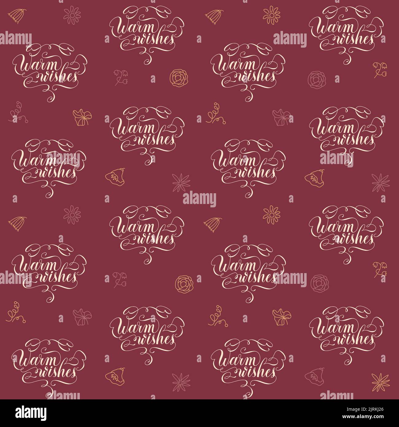 Warm Wishes hand lettering pattern. Handwritten calligraphy, vector ...