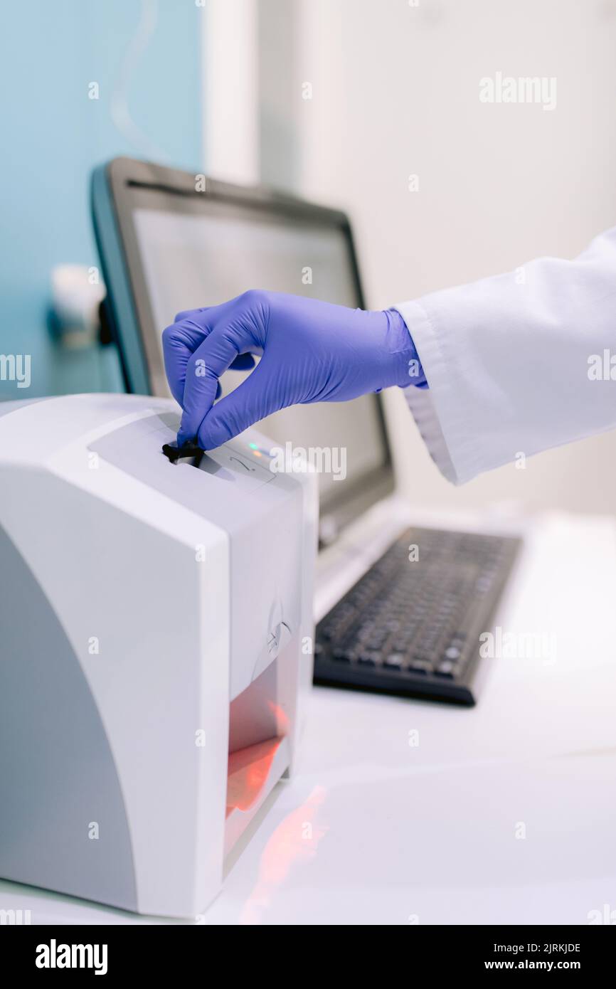 Crop doctor using computer in hi-res stock photography and images - Alamy