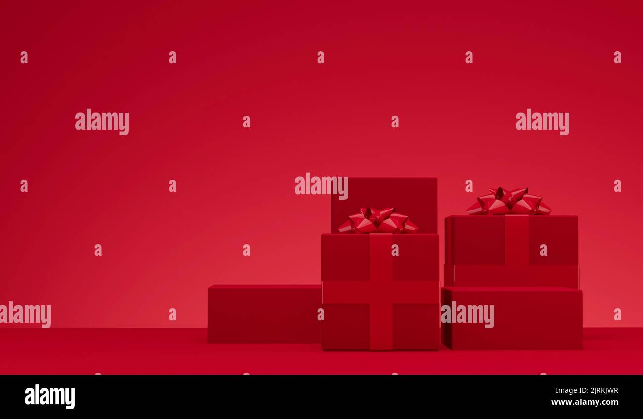 Minimal Christmas festive product display stage with podium and gift ...