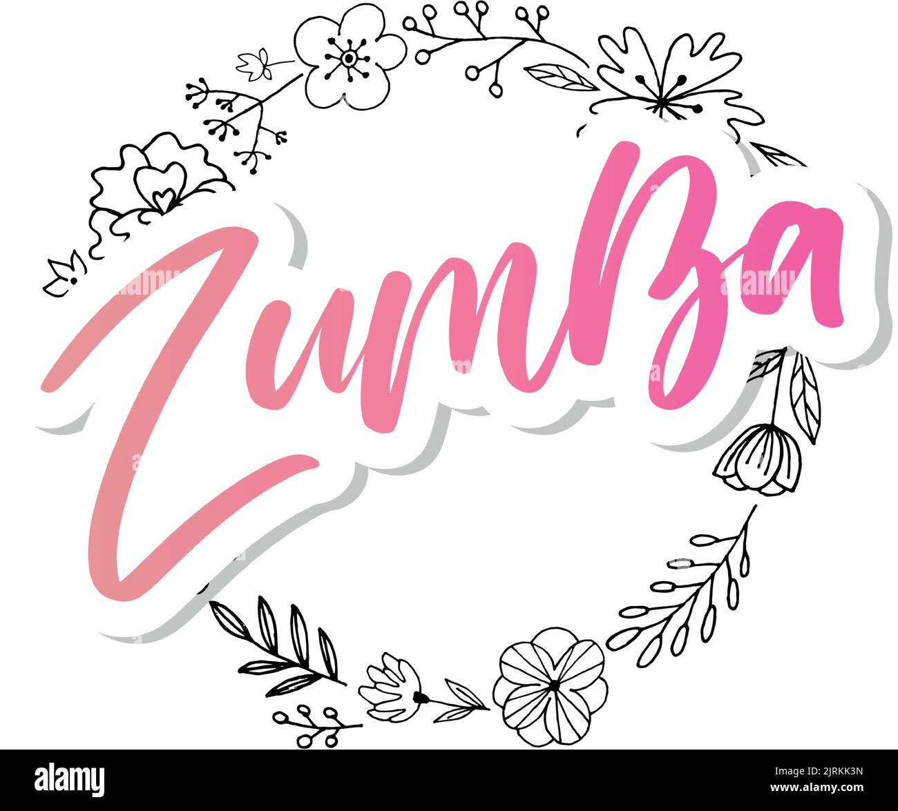 Zumba dance studio text. Calligraphy word banner design. Aerobic ...