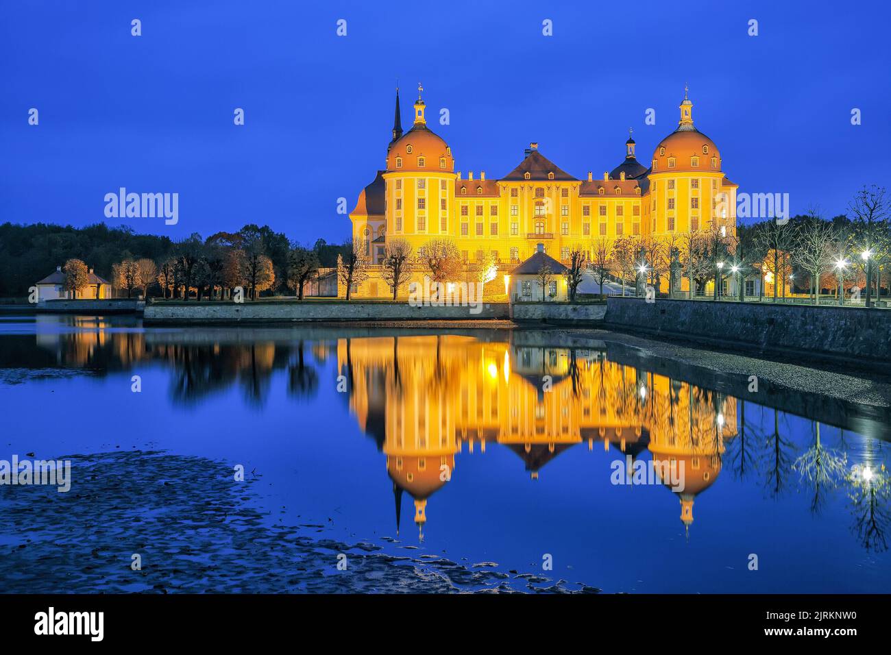Stunning view of Moritzburg Castle near Dresden. Popular tourist destination. Location ...