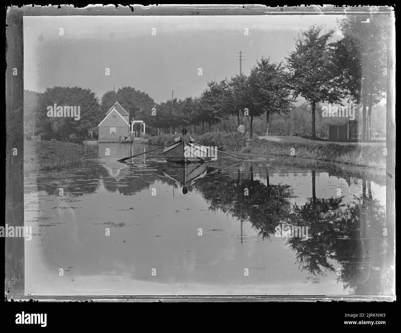 Rowboat on canal, the Netherlands, 1906-1917, Netherlands, by George ...