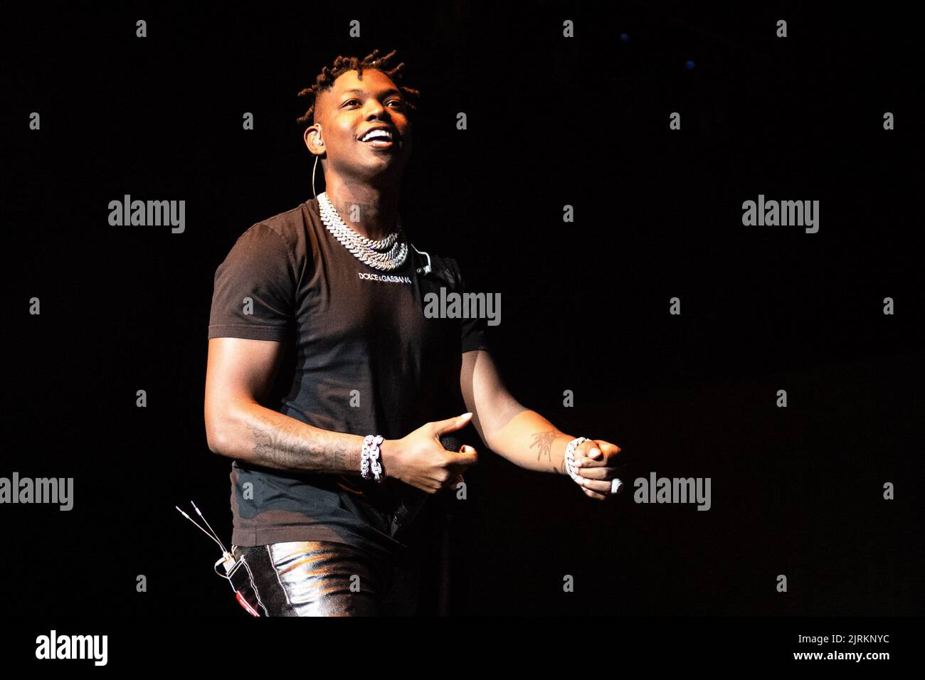 Yung Bleu performs at Concord Pavilion on August 23, 2022 in Concord ...