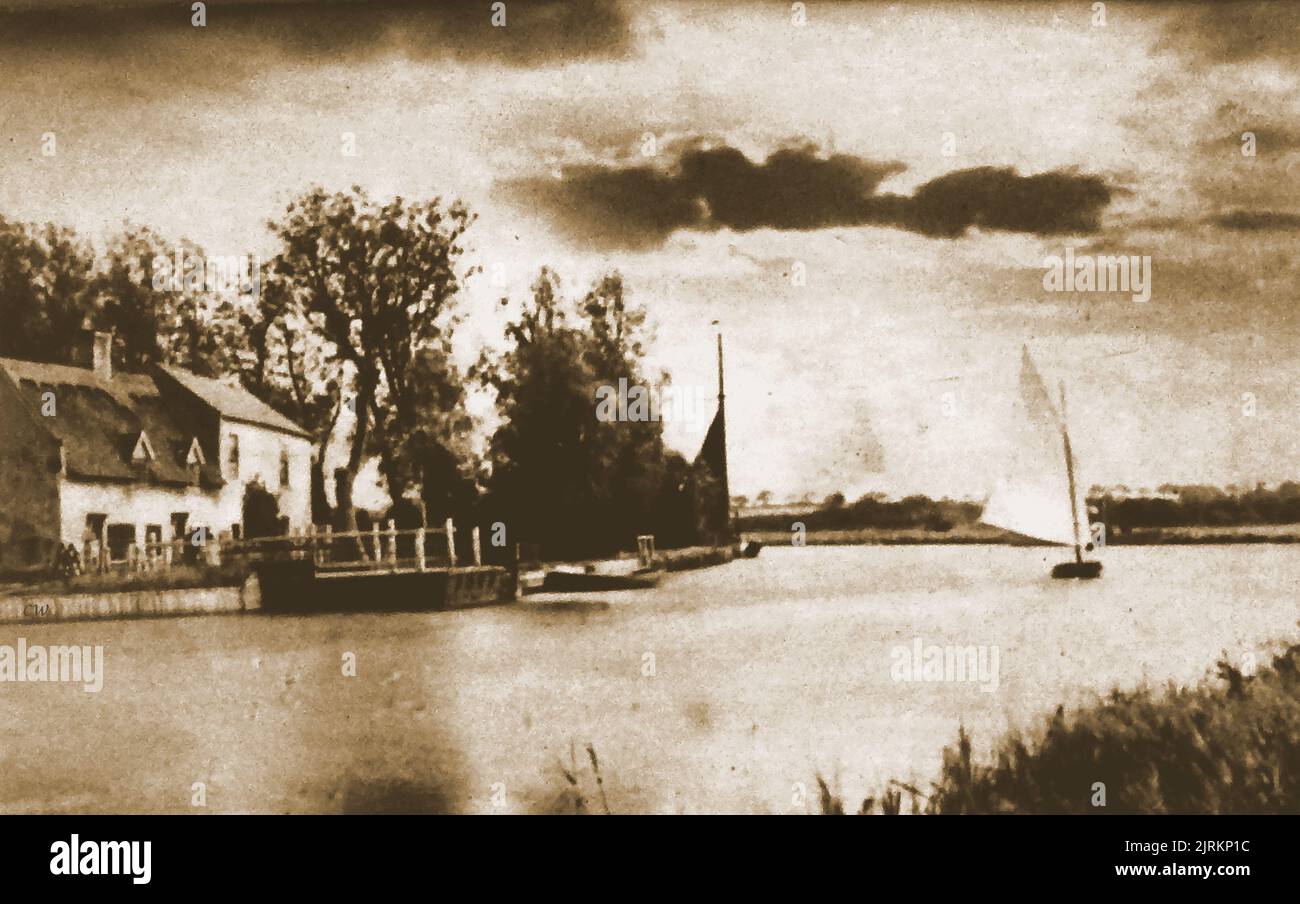 A 1932 photo of a small yacht approaching the Ferry terminal at the ...