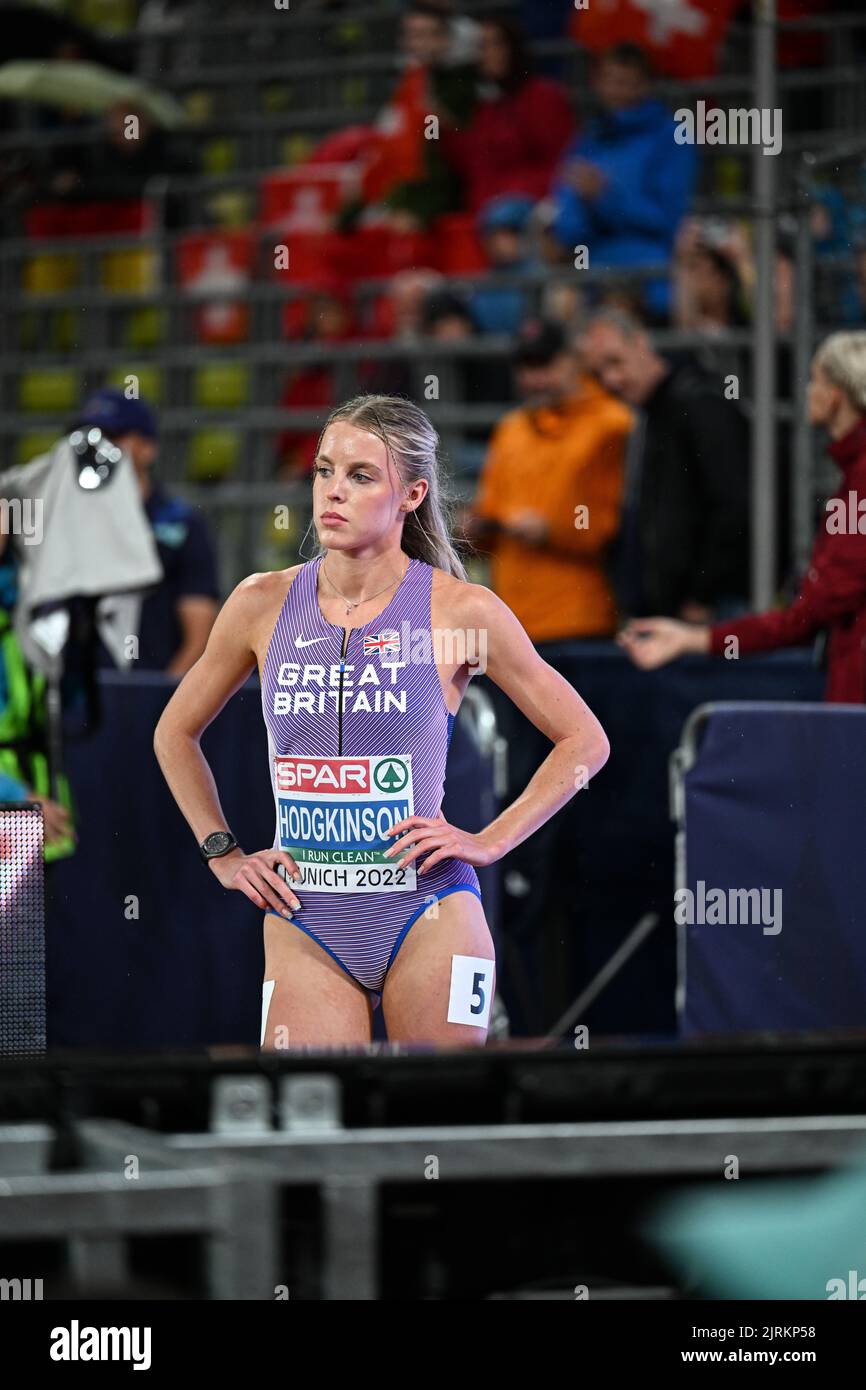Keely Hodgkinson running the 800 meters at the European Athletics ...