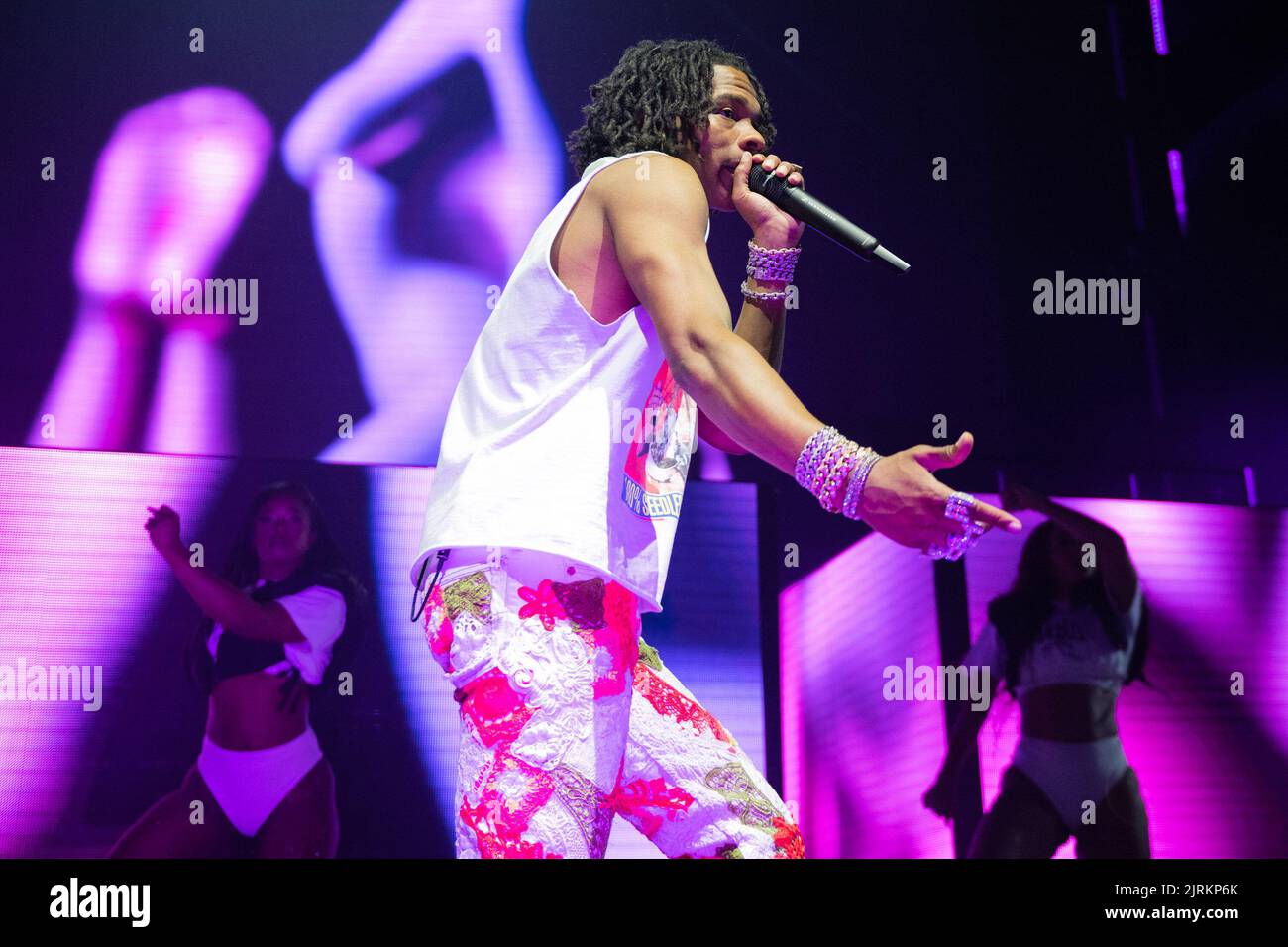 Lil Baby performs at Concord Pavilion on August 23, 2022 in Concord ...