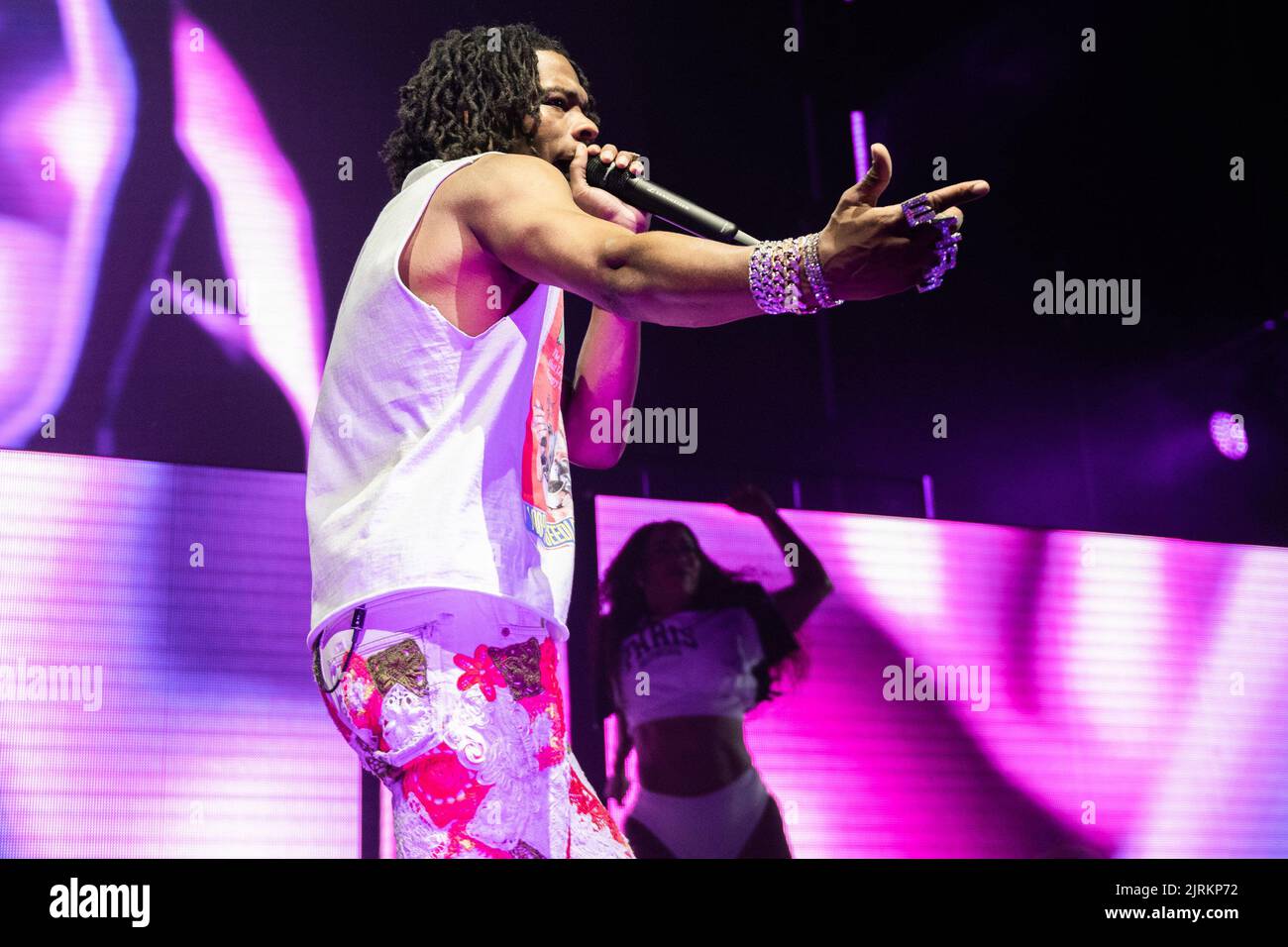 Lil Baby performs at Concord Pavilion on August 23, 2022 in Concord ...