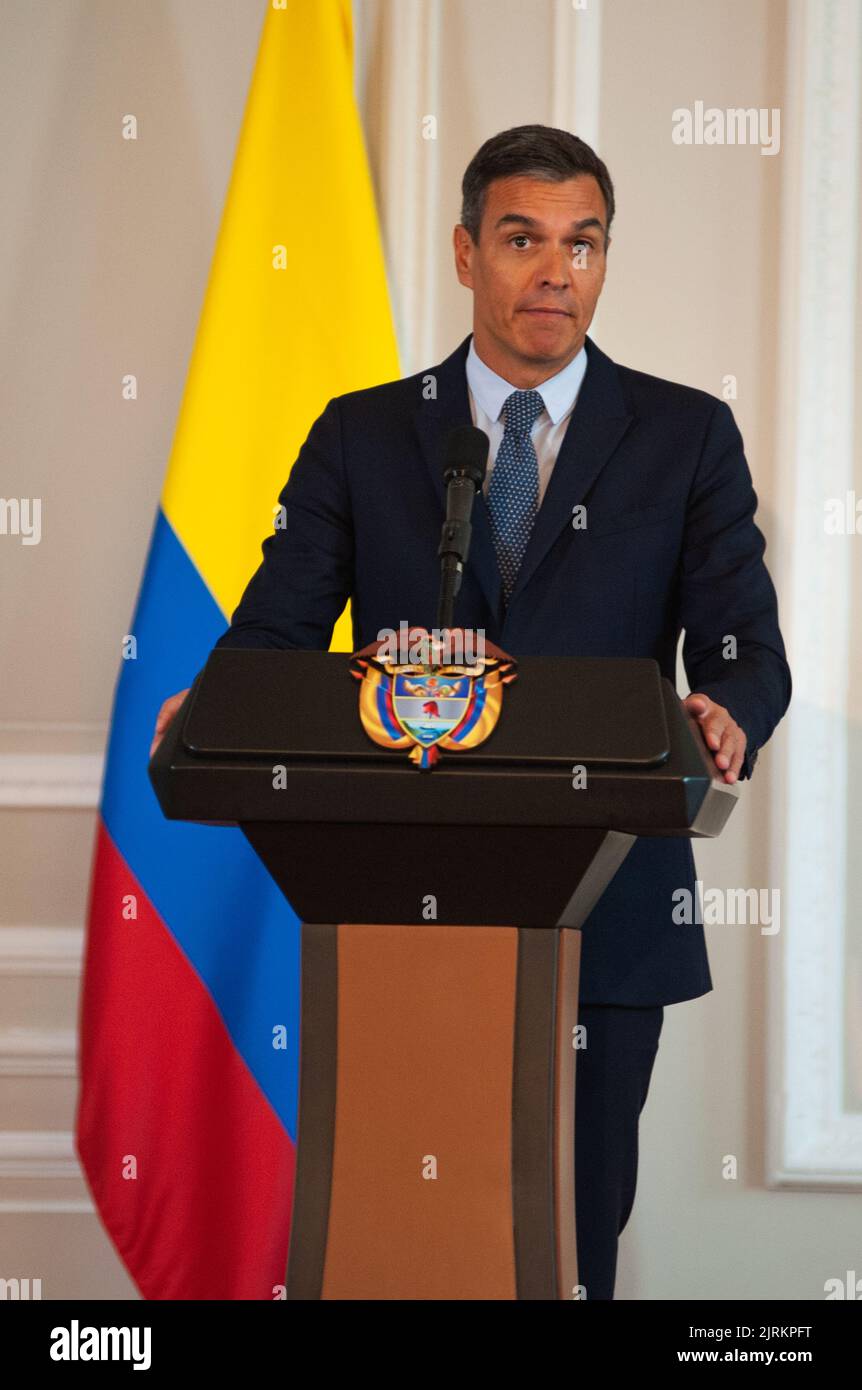 Spain's government president Pedro Sanchez speaks during the official ...