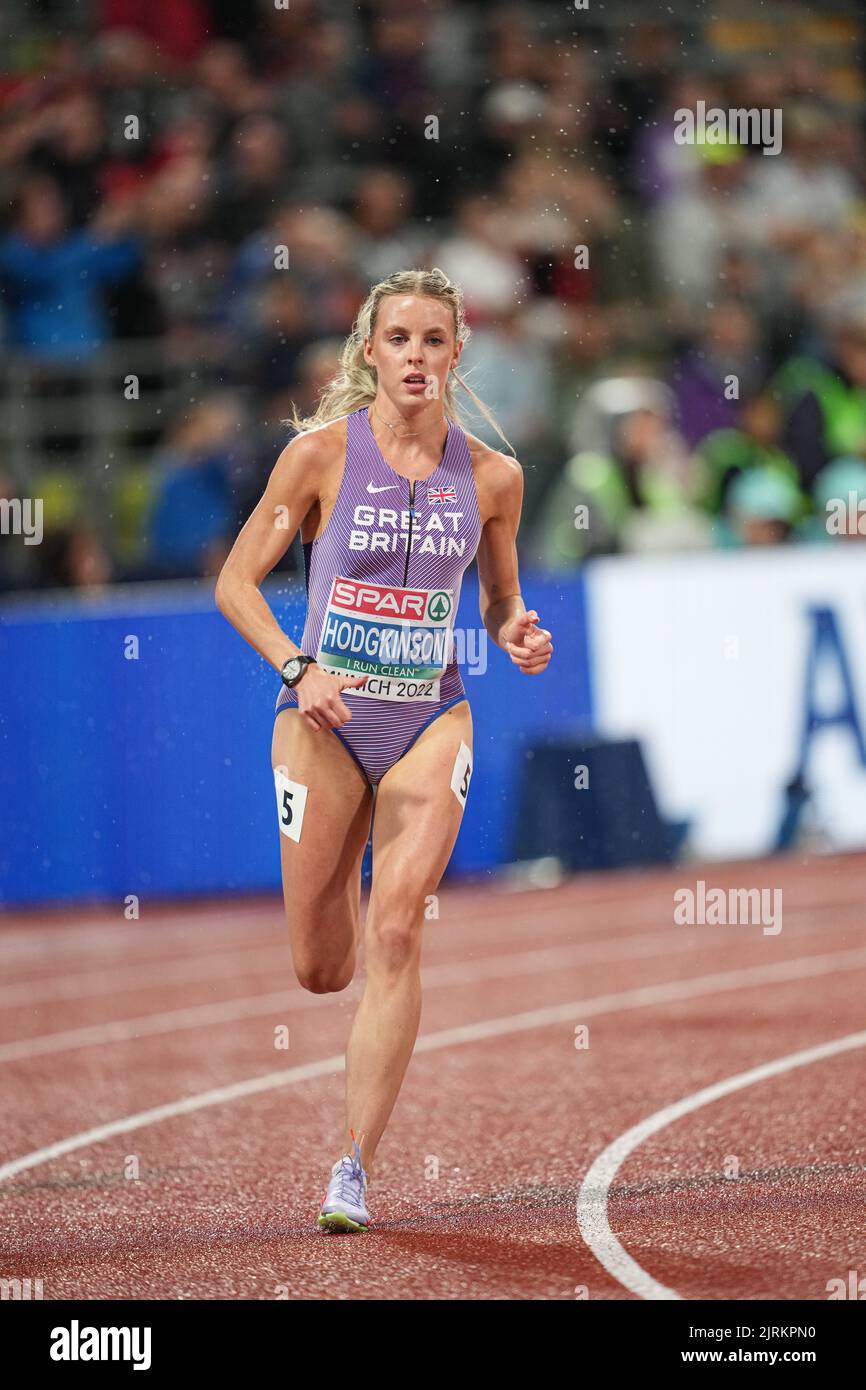 Keely Hodgkinson running the 800 meters at the European Athletics ...