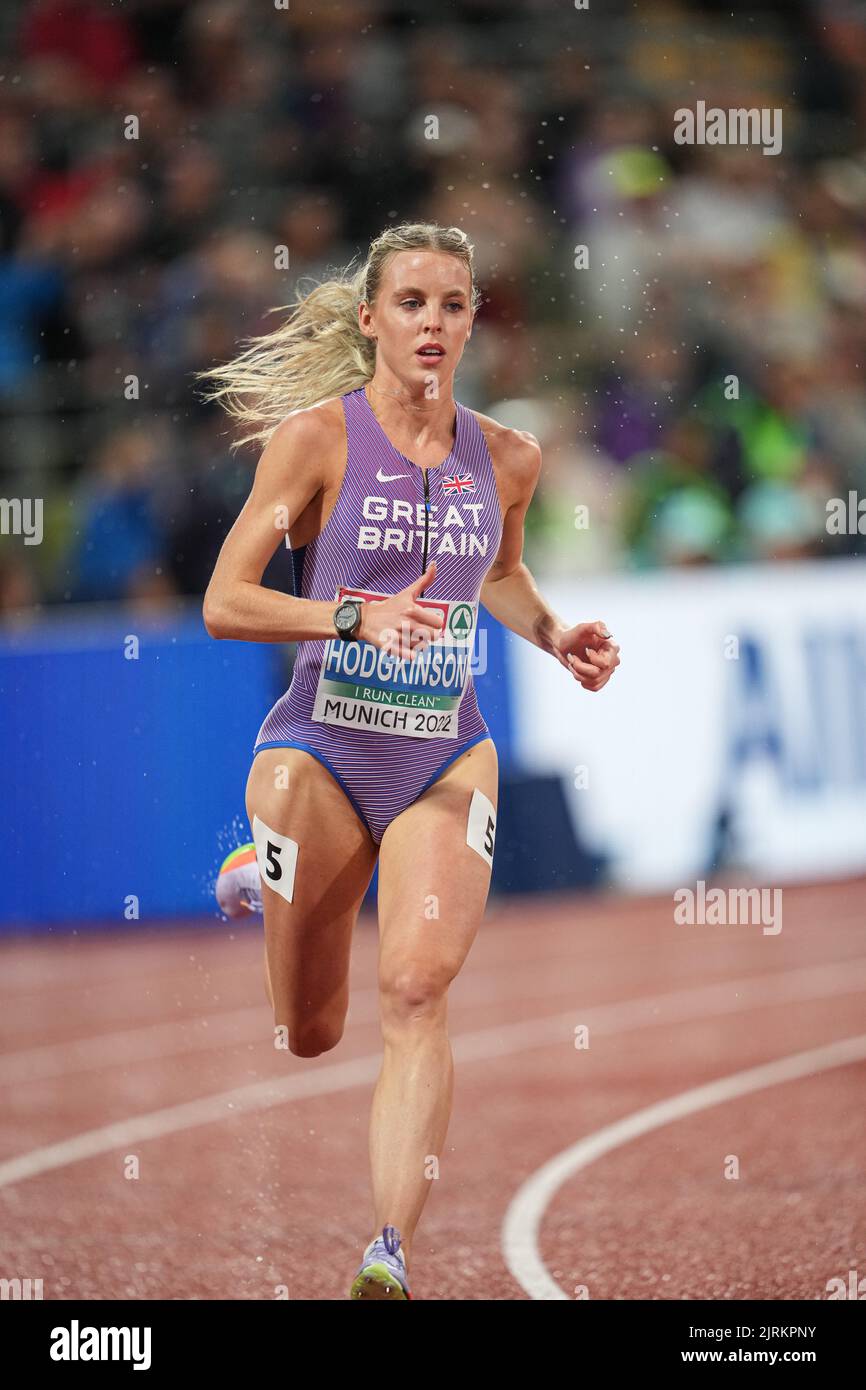 Keely Hodgkinson running the 800 meters at the European Athletics ...