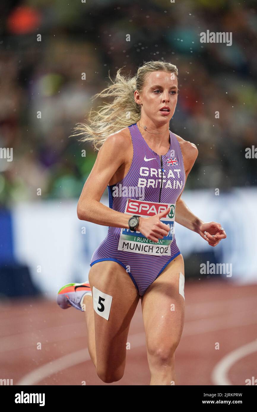 Keely Hodgkinson running the 800 meters at the European Athletics ...