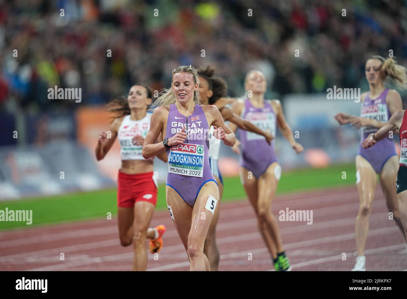 Keely Hodgkinson winning the 800 meters at the European Athletics ...