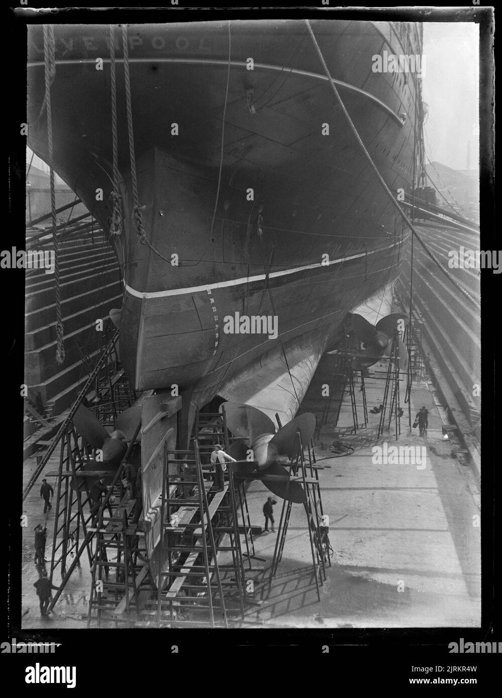 "Lusitania in Docks, Liverpool", 1906-1915, Liverpool, by George ...