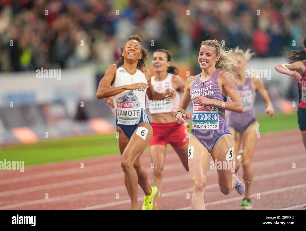 Keely Hodgkinson winning the 800 meters at the European Athletics ...