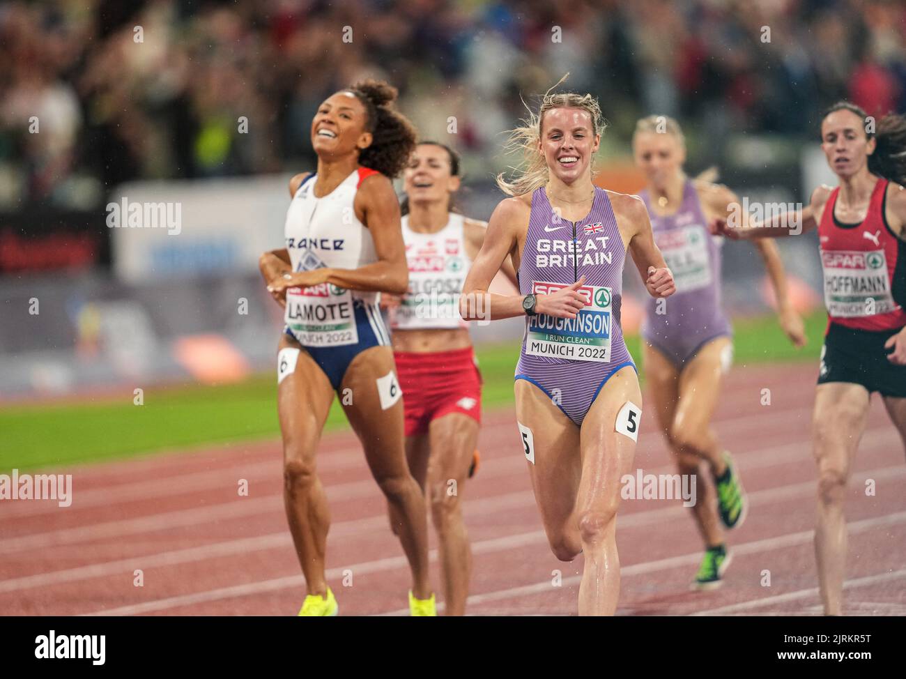 Keely Hodgkinson winning the 800 meters at the European Athletics ...