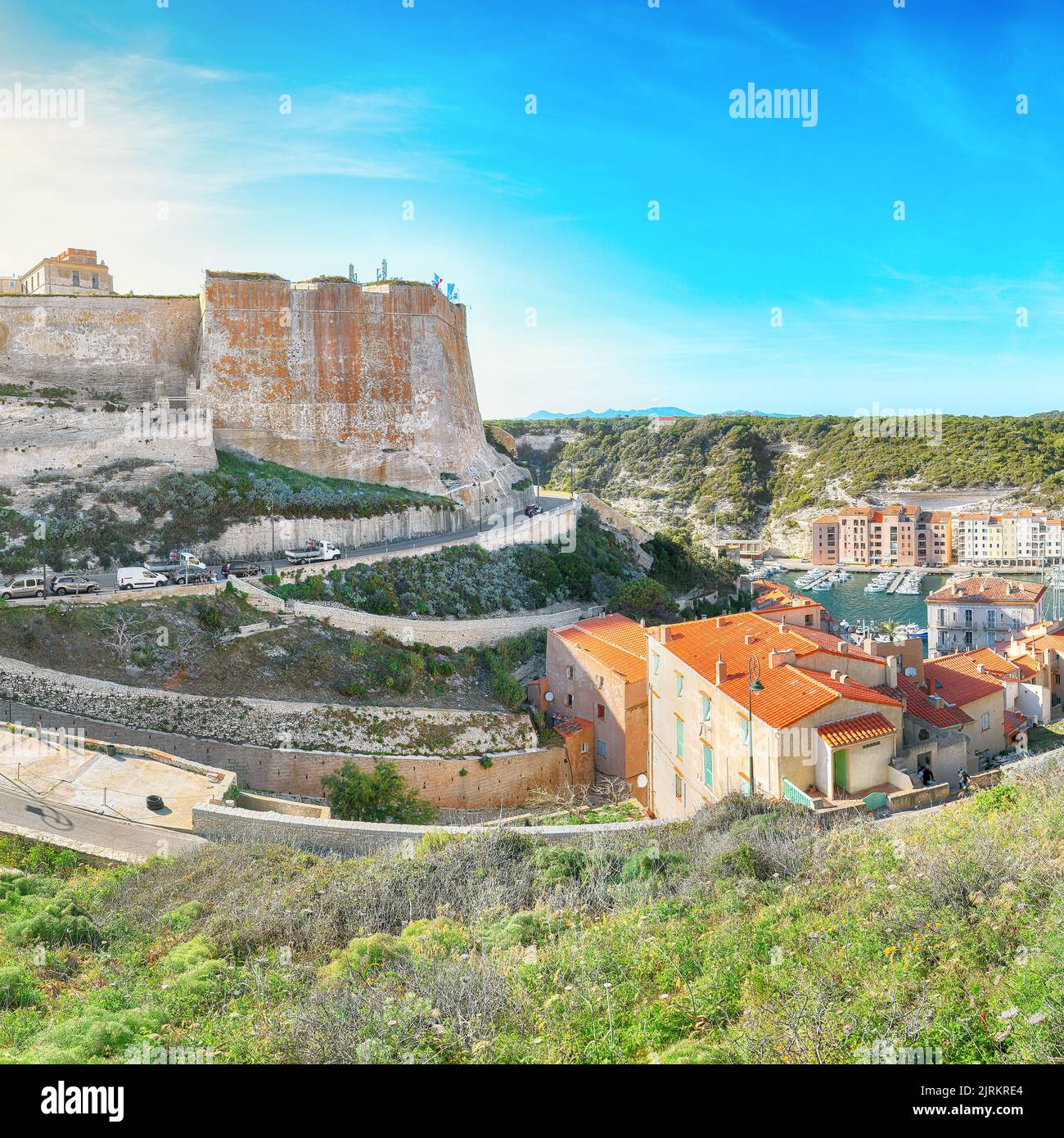 Amazing view of old town Bonifacio. Popular travel destination of ...