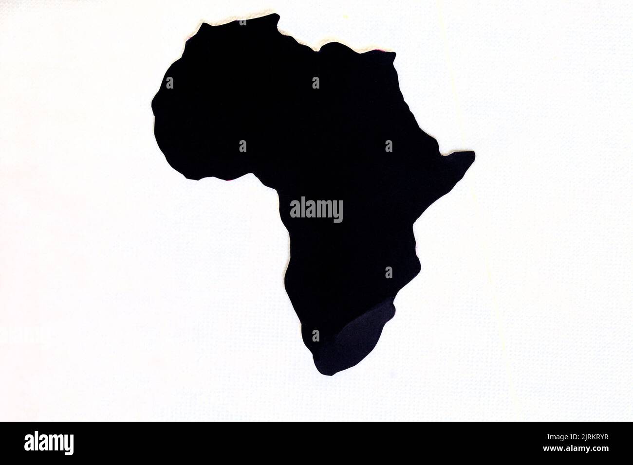 black cut out of Africa continent on white with copy space Stock Photo ...