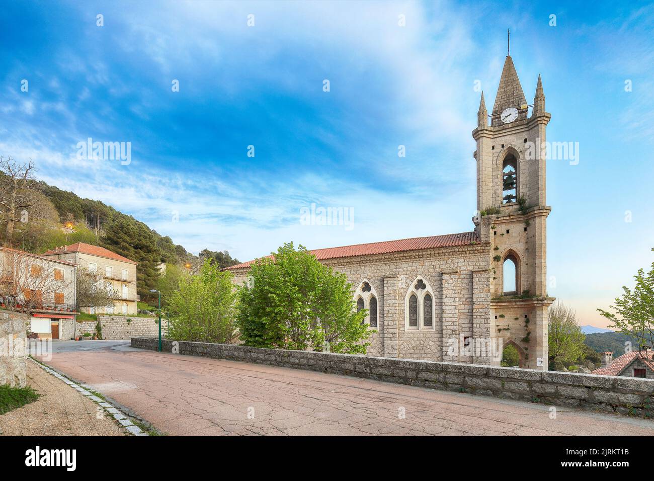 Majestic evening cityscape with Parish Church of the Assumption in ...