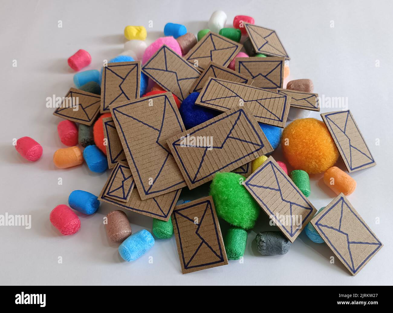Envelopes Cardboard Pieces Colorful Articles Stock Photo - Alamy