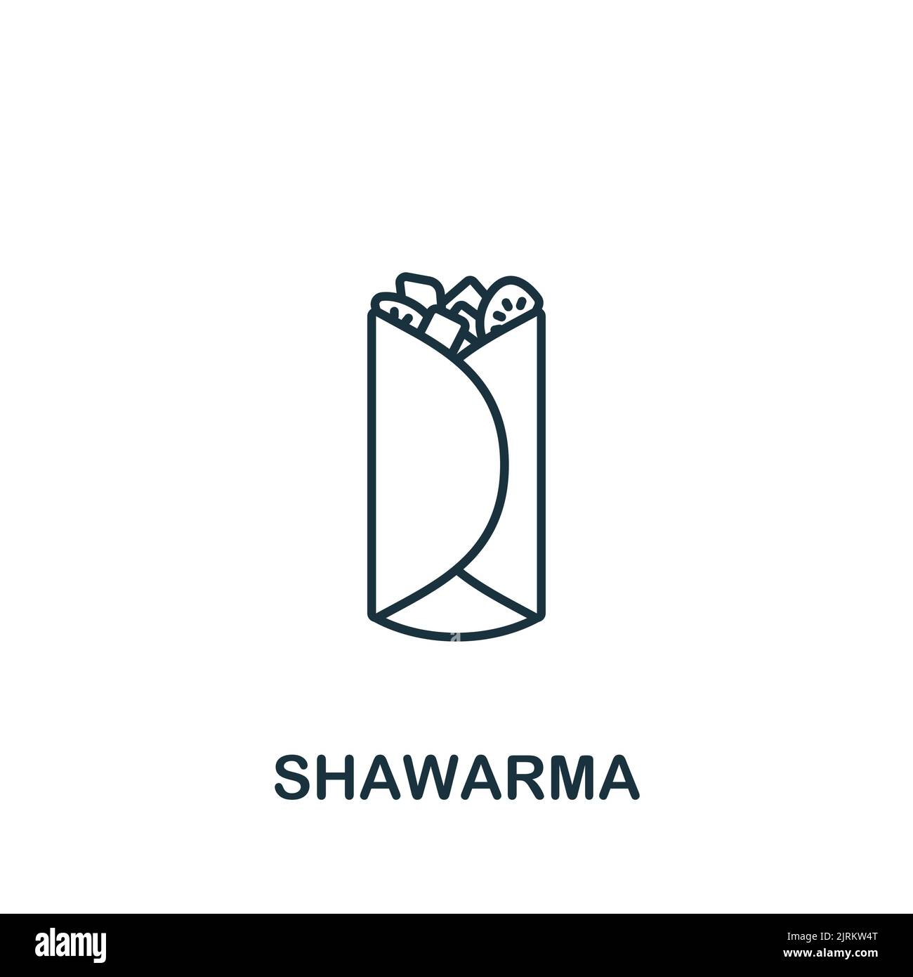 Shawarma icon. Line simple icon for templates, web design and ...