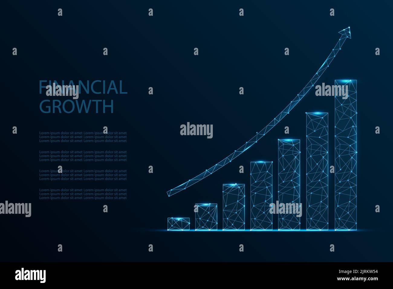 Abstract growth chart in dark blue. Business, financial, analytics ...
