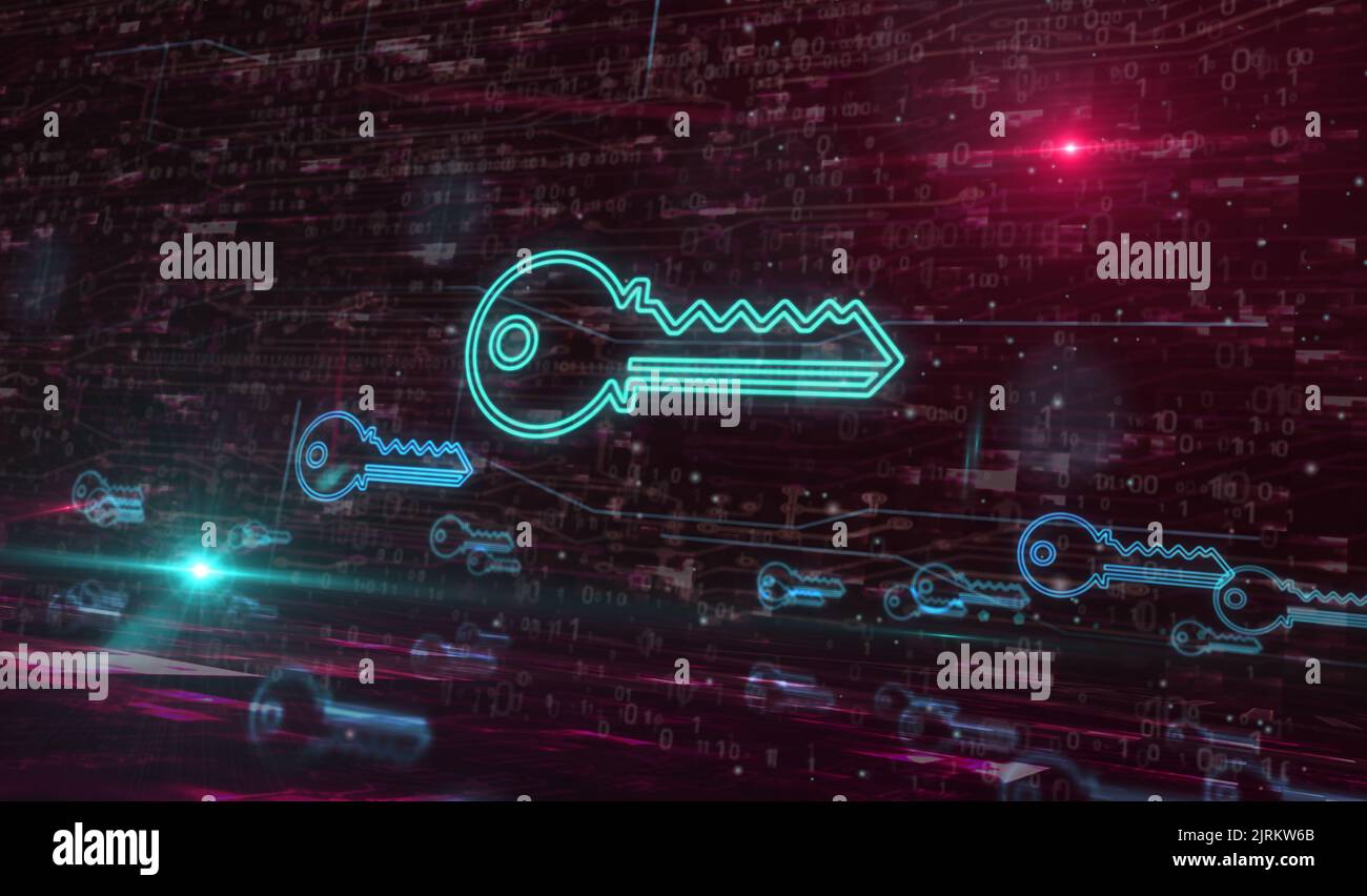 Cyber Security And Password Safety With Key Symbol Digital Concept Network Cyber Technology