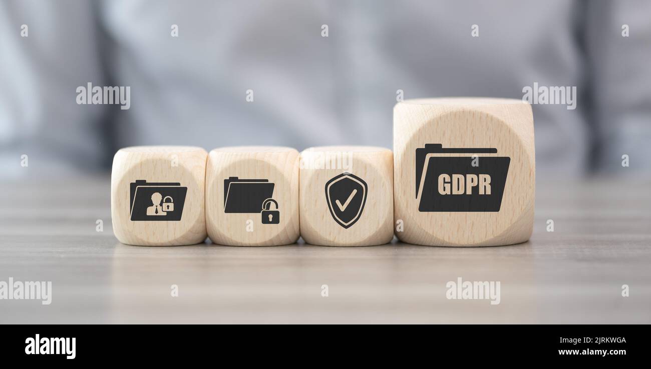 Wooden blocks with symbol of gdpr concept Stock Photo - Alamy