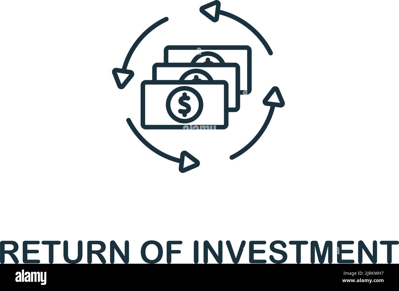 Return Of Investment icon line. Simple element stock market symbol for ...