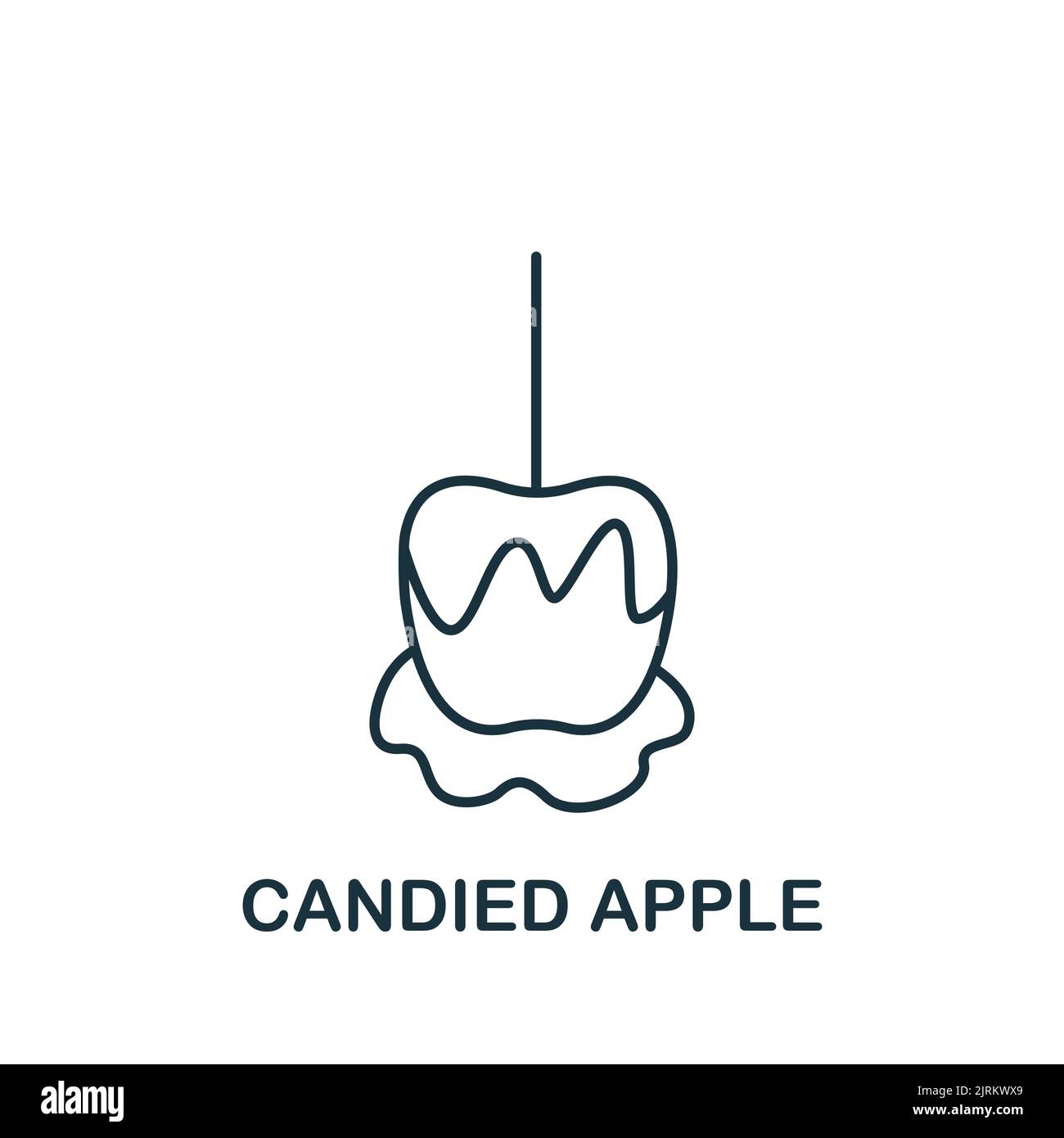 Candied Apple icon. Simple line element symbol for templates, web ...