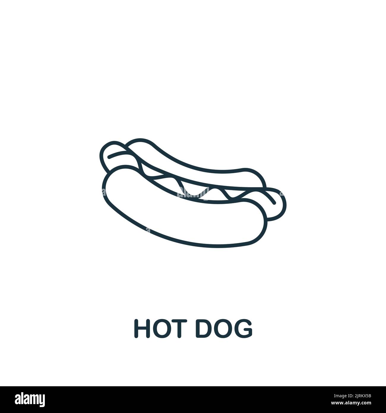 Hot Dog icon. Simple line element symbol for templates, web design and ...