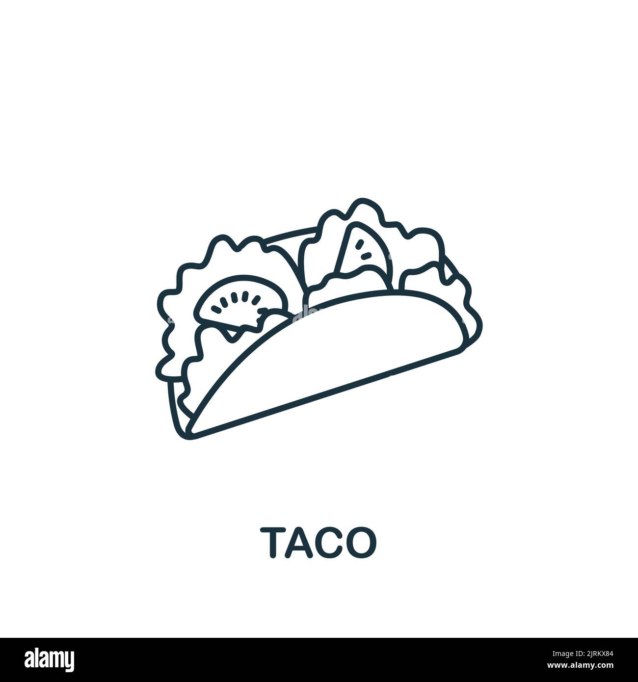 Taco icon. Simple line element symbol for templates, web design and ...