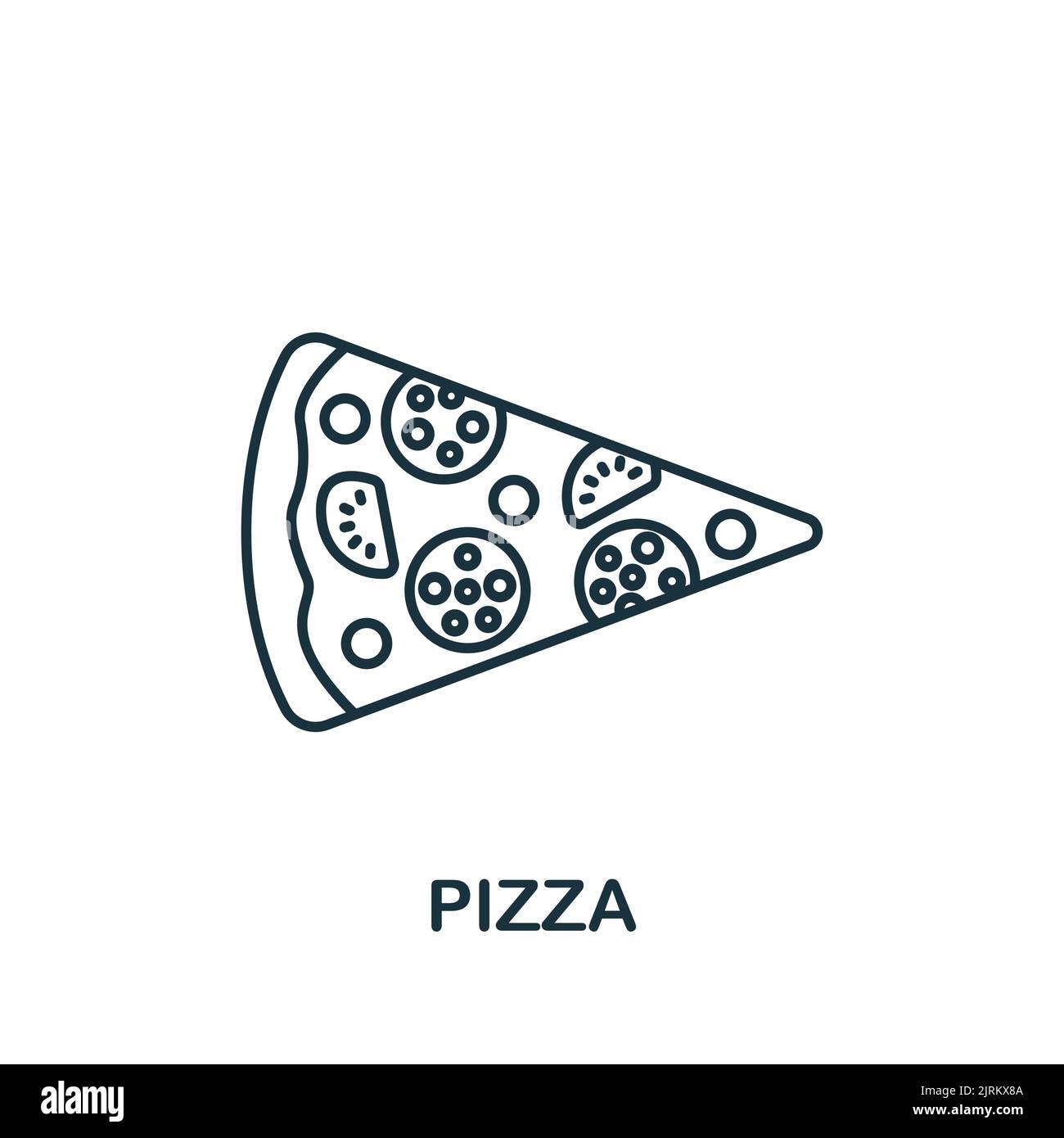Pizza icon. Simple line element symbol for templates, web design and ...