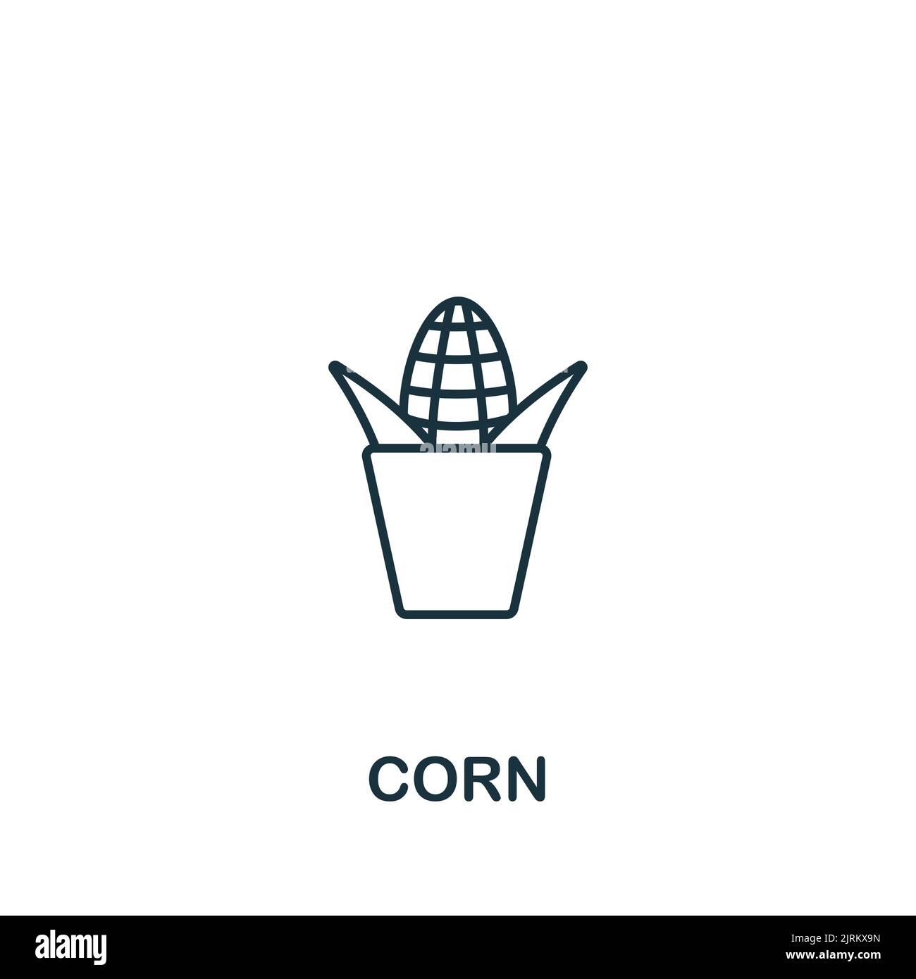 Corn icon. Simple line element symbol for templates, web design and ...