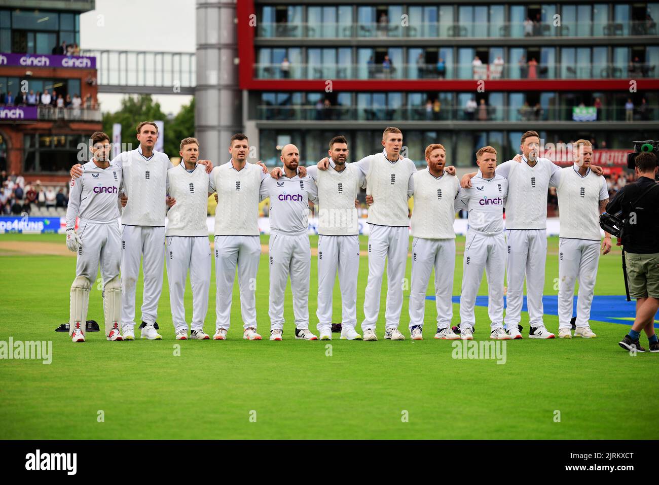 The England team stand for the National Anthem Stock Photo - Alamy