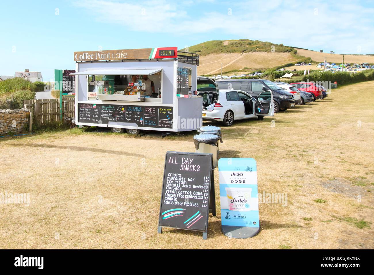 Coffee Point Café, Pop up Food van, Croyde Bay beach, Braunton, Devon, England, UK, August 2022 ...