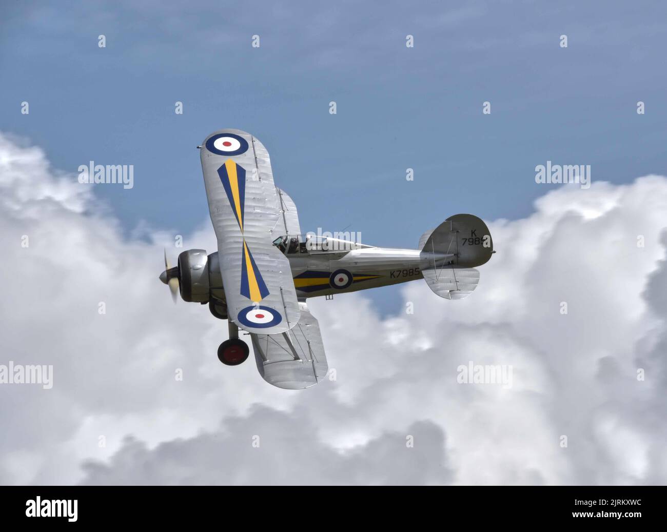top angle view of a Gloster Gladiator bi plane world war two fighter ...