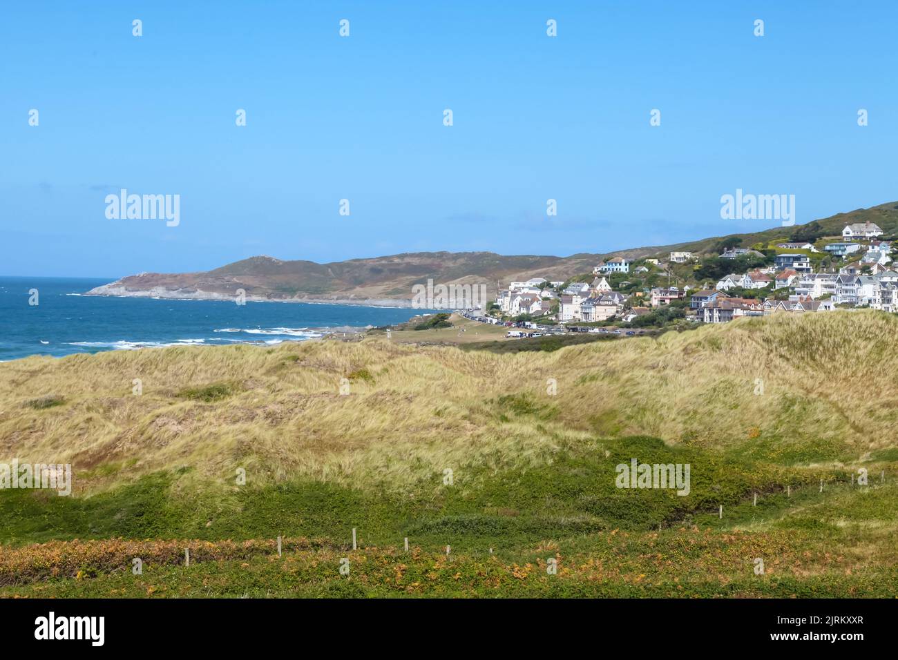Seaside resort of Woolacombe, Mortehoe, North Devon, England, UK Stock ...