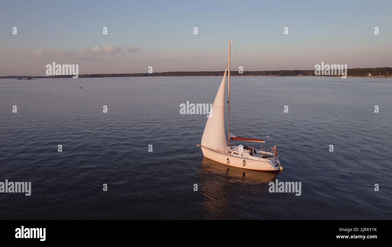 Aerial view on white sail hi-res stock photography and images - Alamy