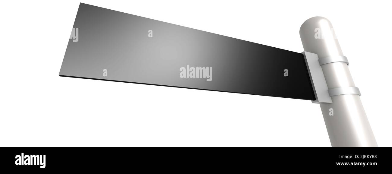 Black road sign isolated on white background, 3D rendering Stock Photo ...