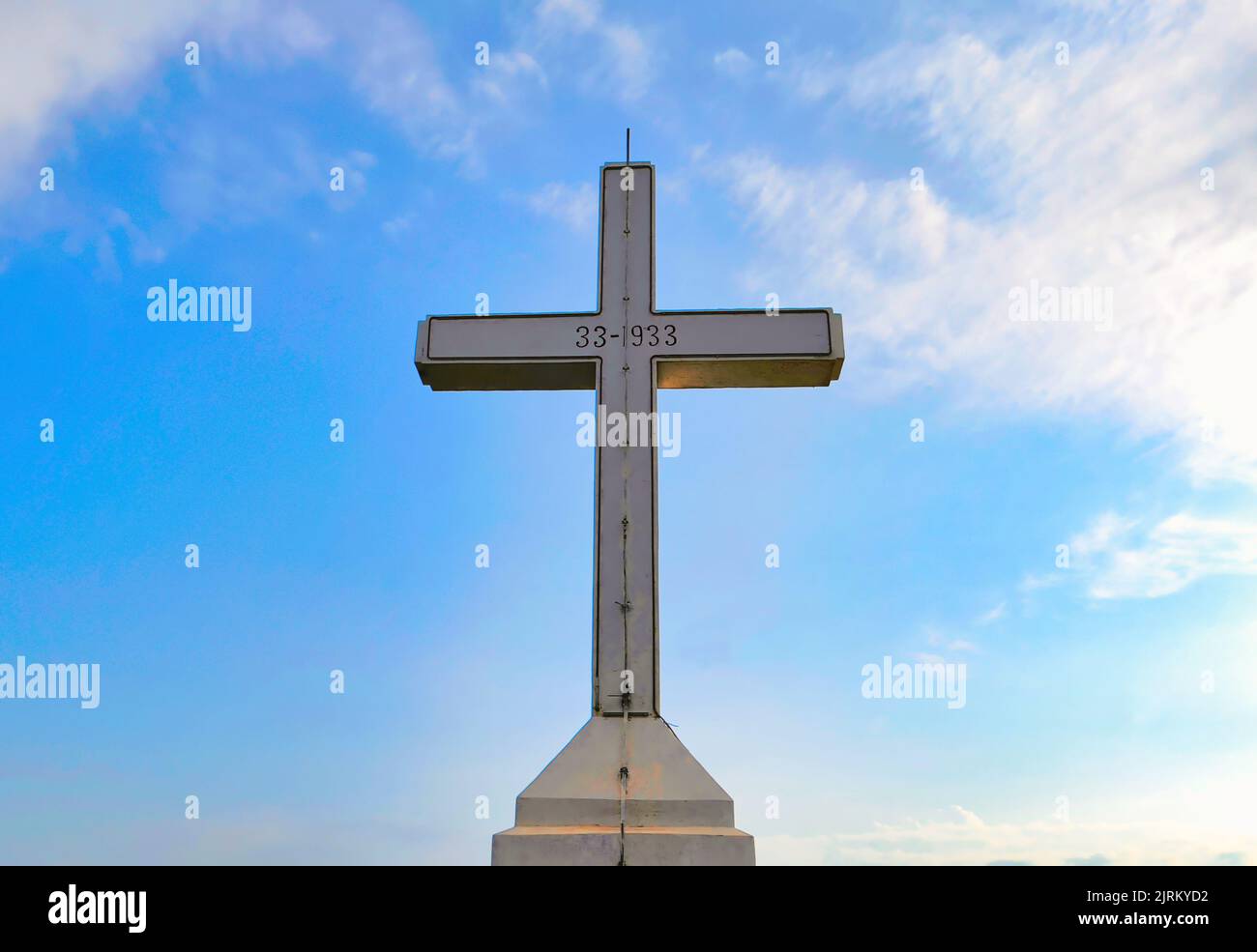 The big Cross on the top of Mount Križevac (Medjugorje, Bosnia and ...