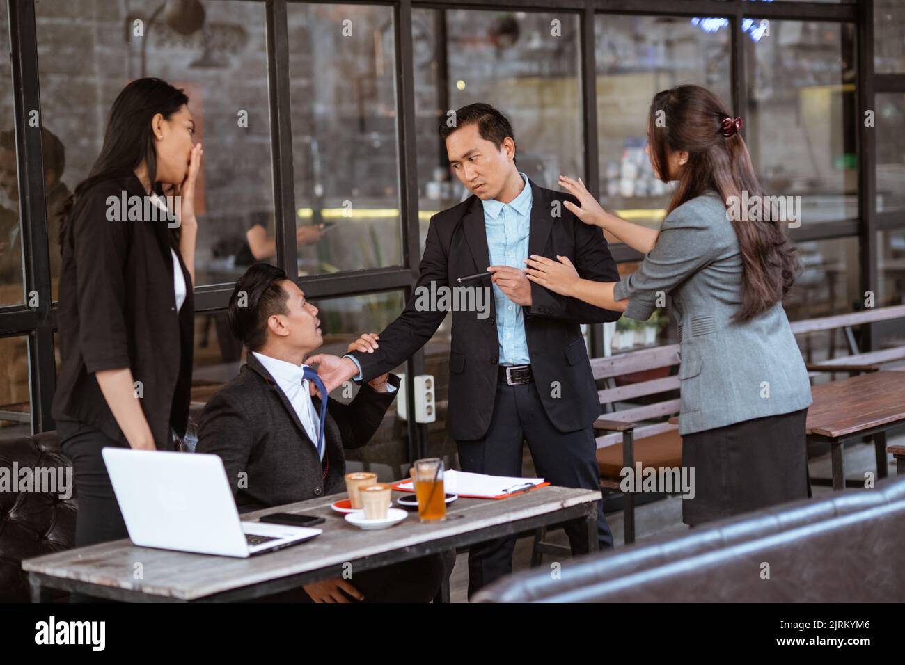 Two men arguing table hi-res stock photography and images - Alamy