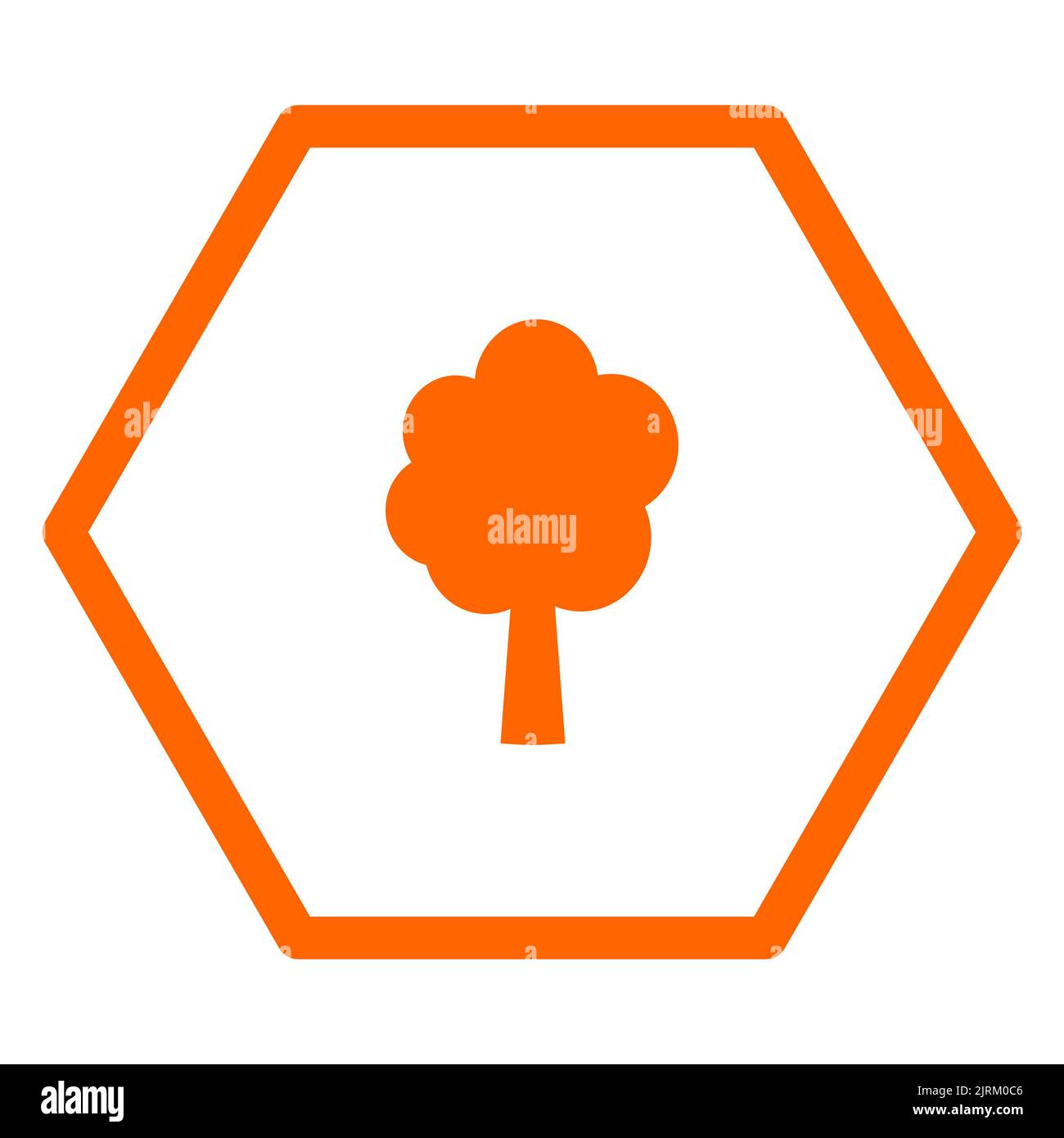 Tree and hexagon Stock Photo - Alamy