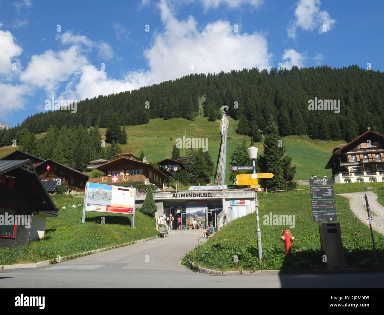 Allmendhubel funicular station, Murren, Bernese Oberland, Switzerland ...