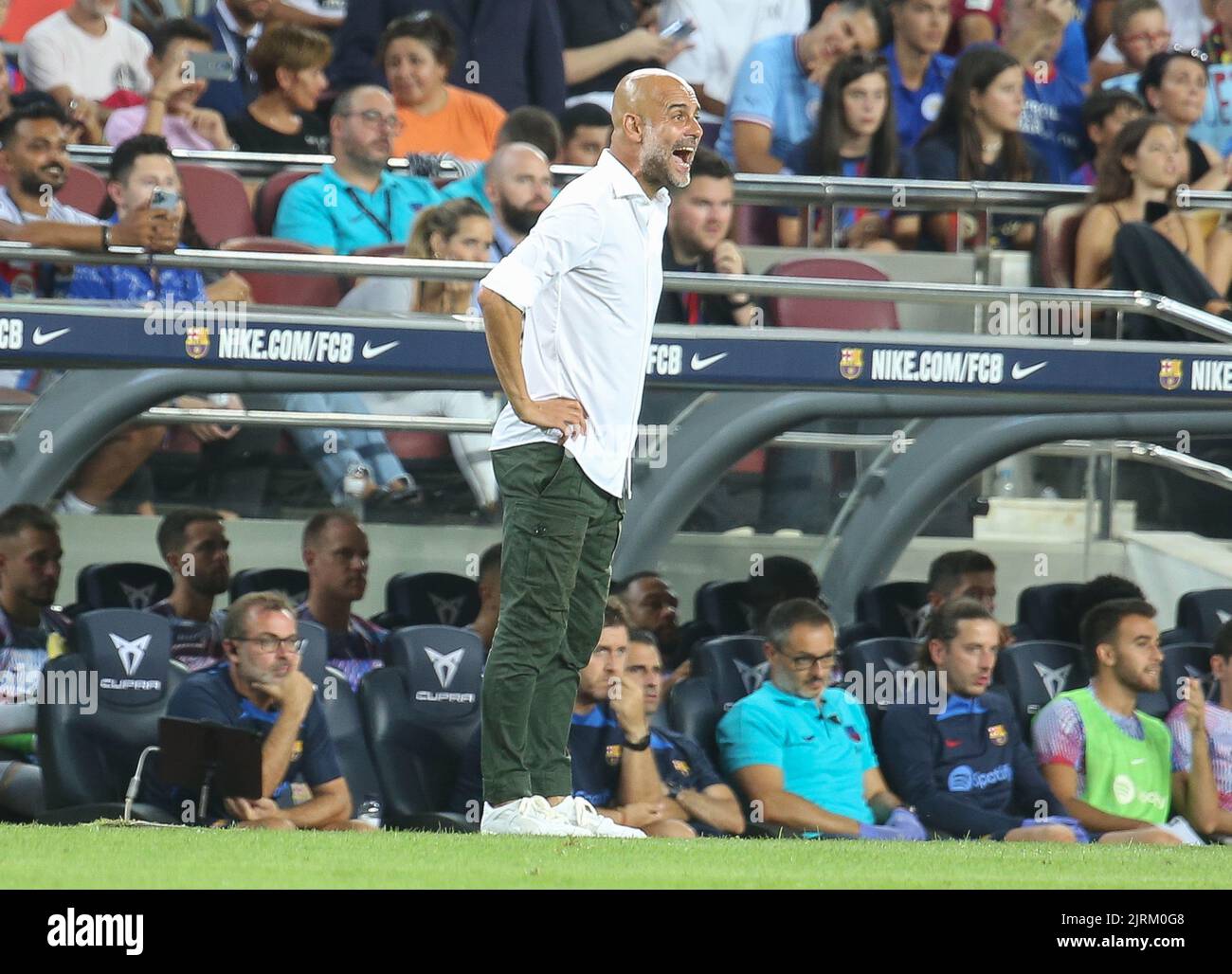 Coach Pep Guardiola of Manchester City during the Friendly Football ...