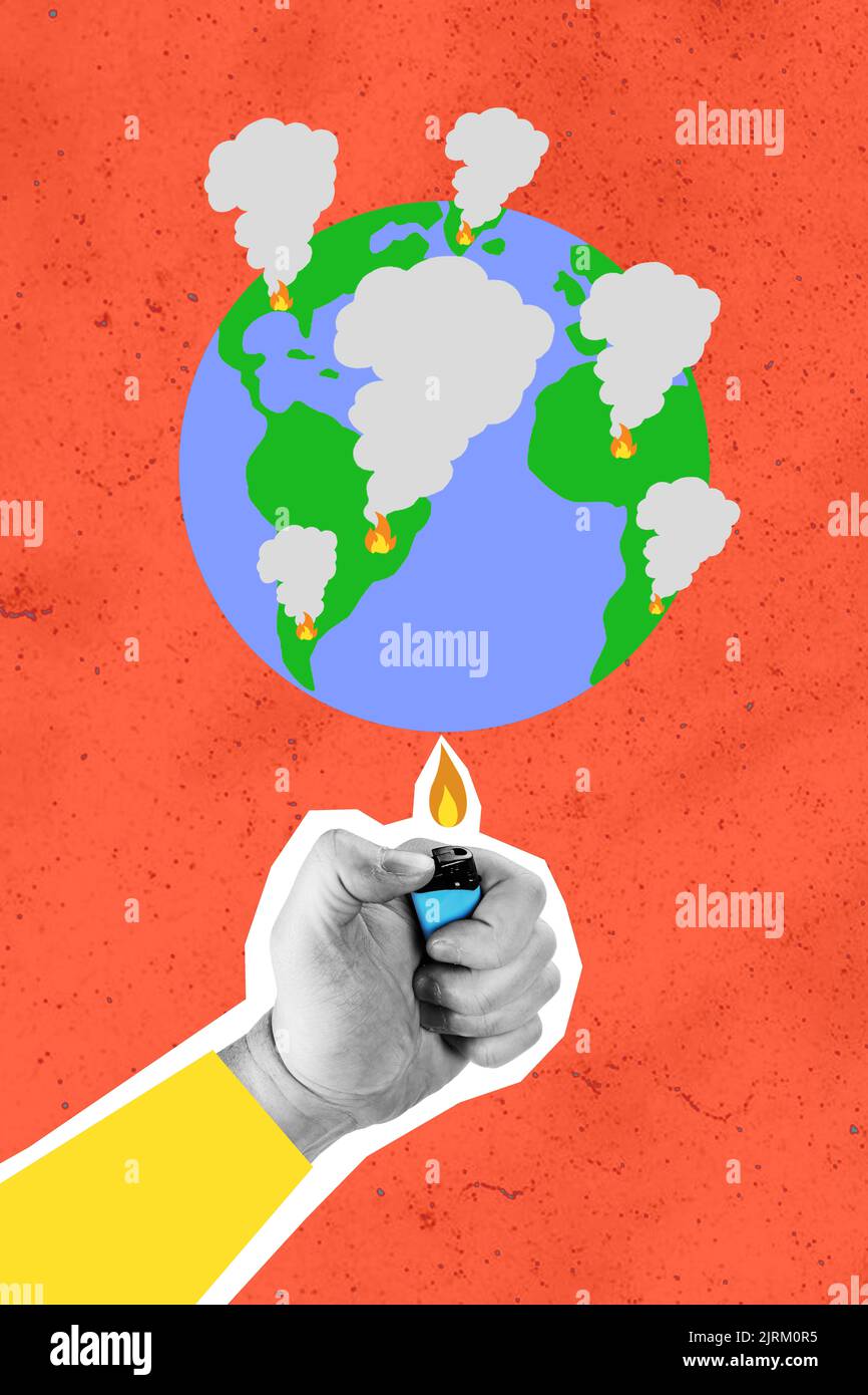 Image poster collage of people humans polluting earth cause natural ...