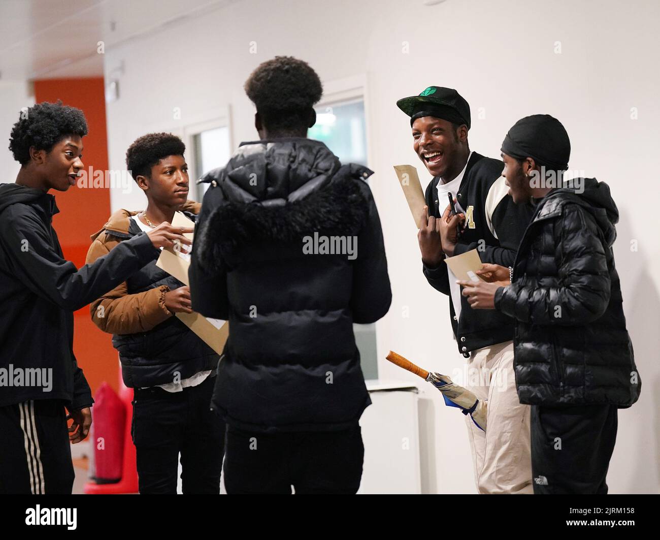 Pupils receiving their GCSE results at the Oasis Academy Hadley in ...