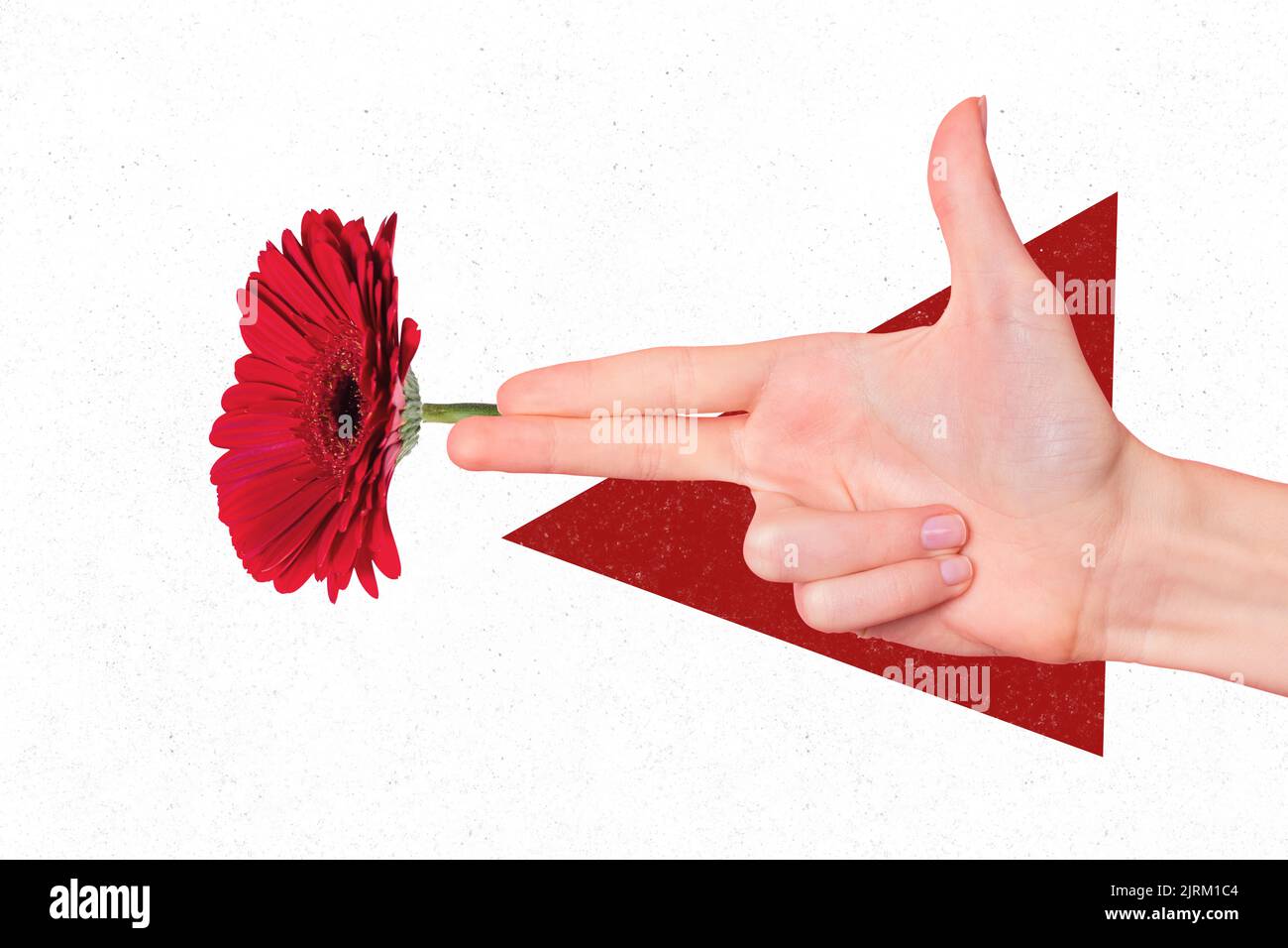 Creative 3d photo artwork graphics painting of fingers gun shooting red ...