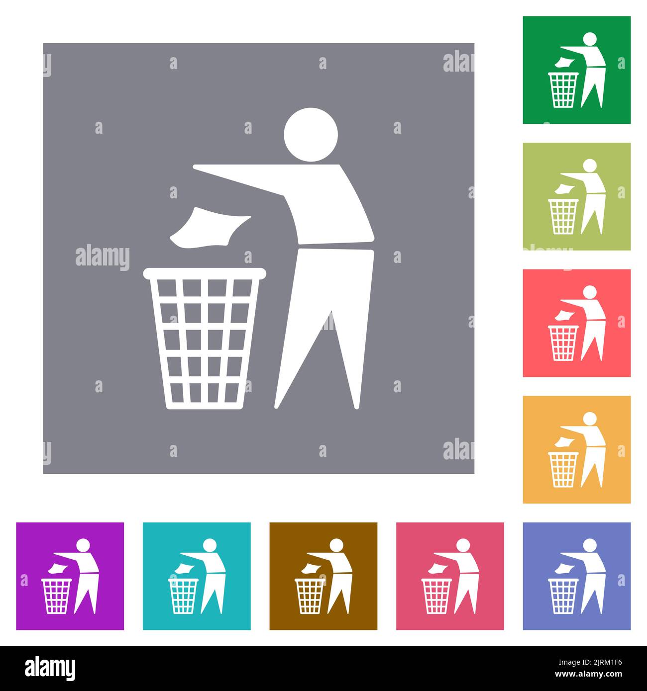 Tidy man solid flat icons on simple color square backgrounds Stock Vector Image & Art - Alamy