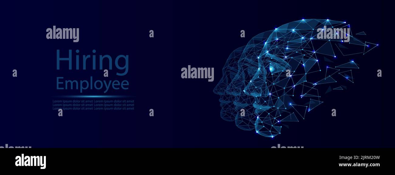 Hiring employees low poly wireframe. business job search icon concept ...