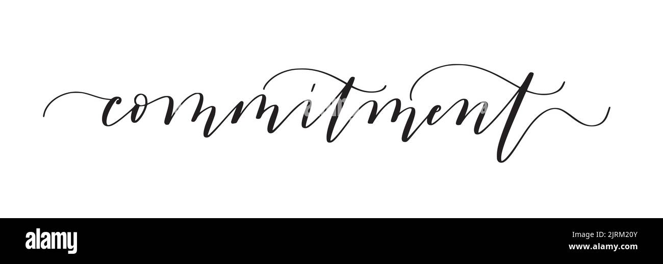 Commitment modern calligraphy cute design Stock Vector Image & Art - Alamy